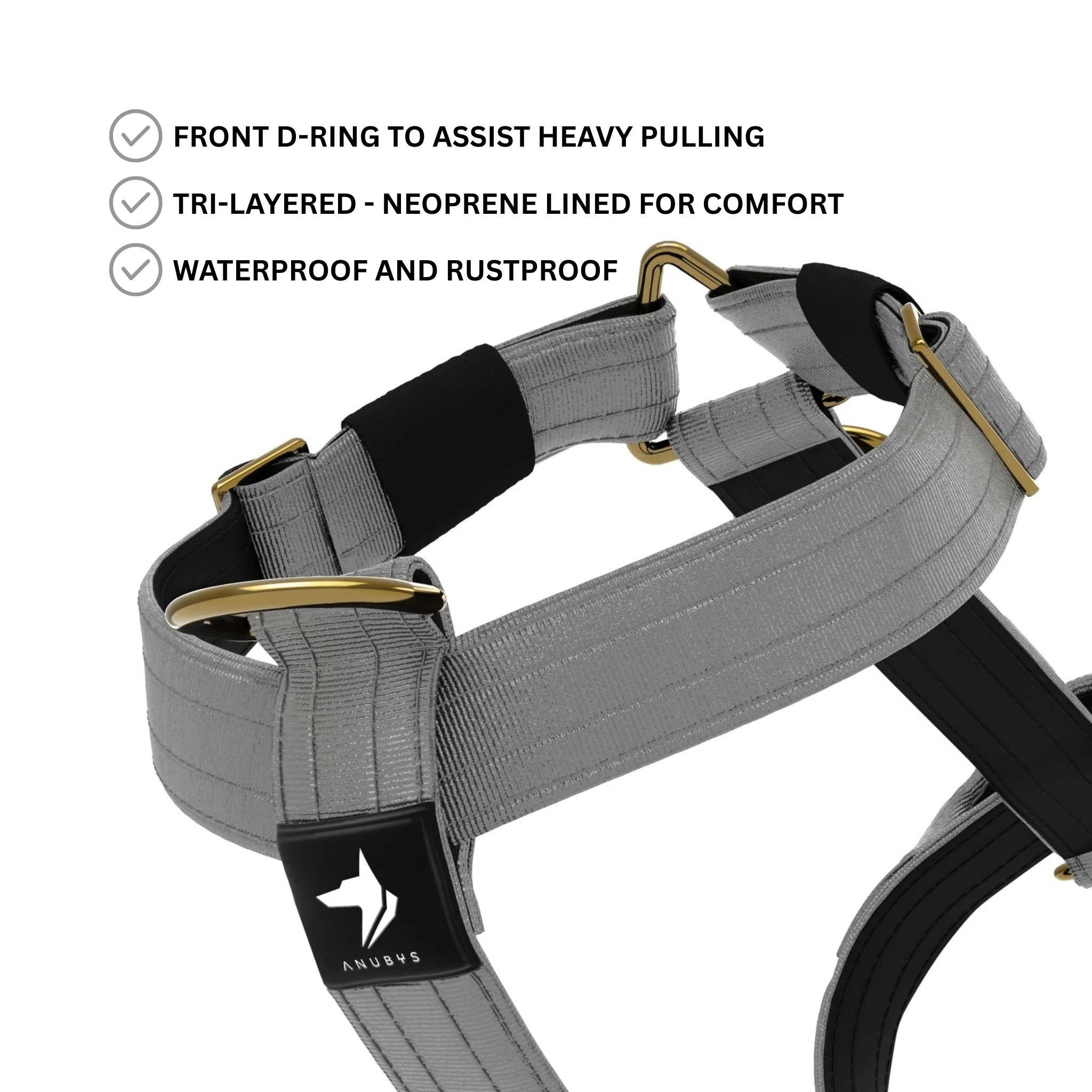 Tactical Harness | Anti-Pull Design | Ash Grey – Anubys
