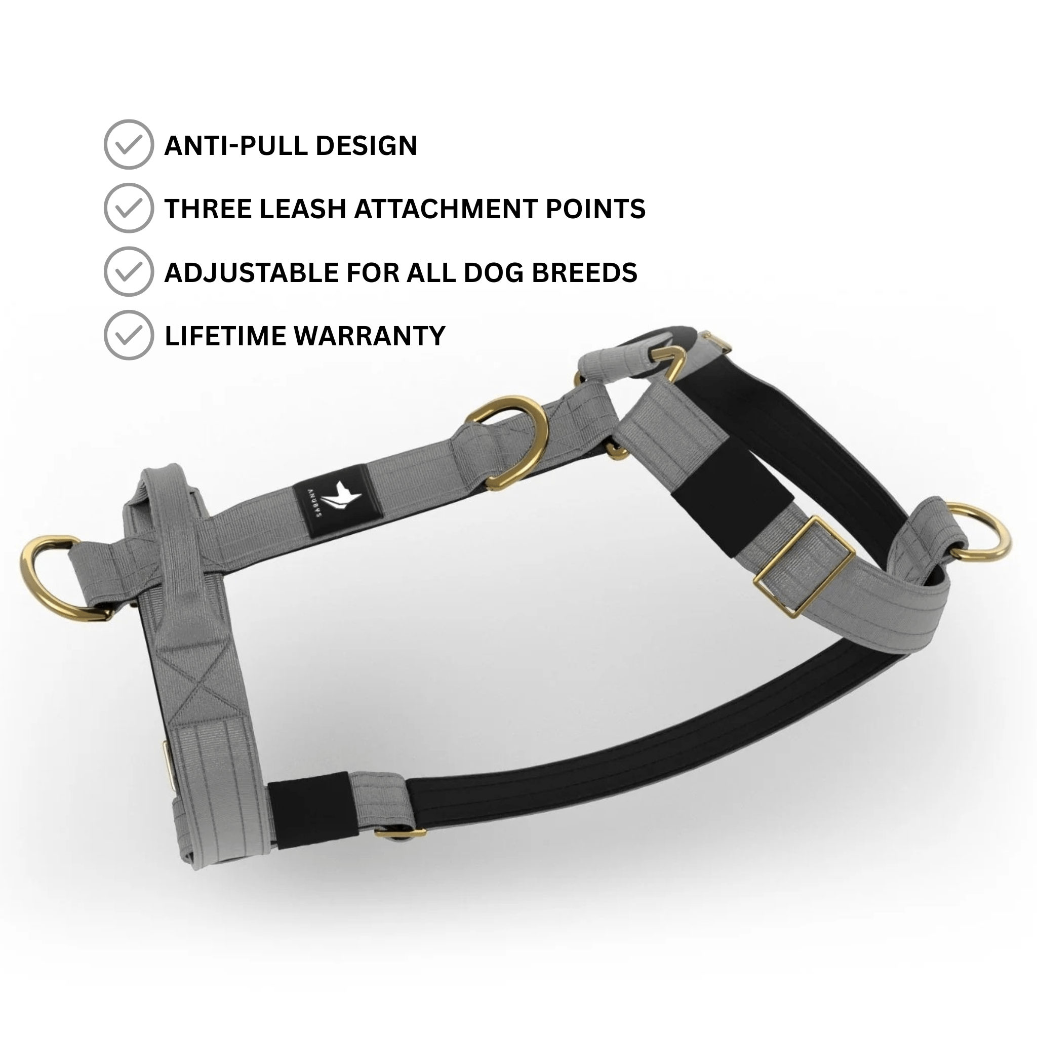 Tactical Harness | Anti-Pull Design | Ash Grey – Anubys