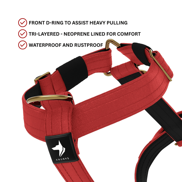 Tactical Harness | Anti-Pull Design | Red – Anubys